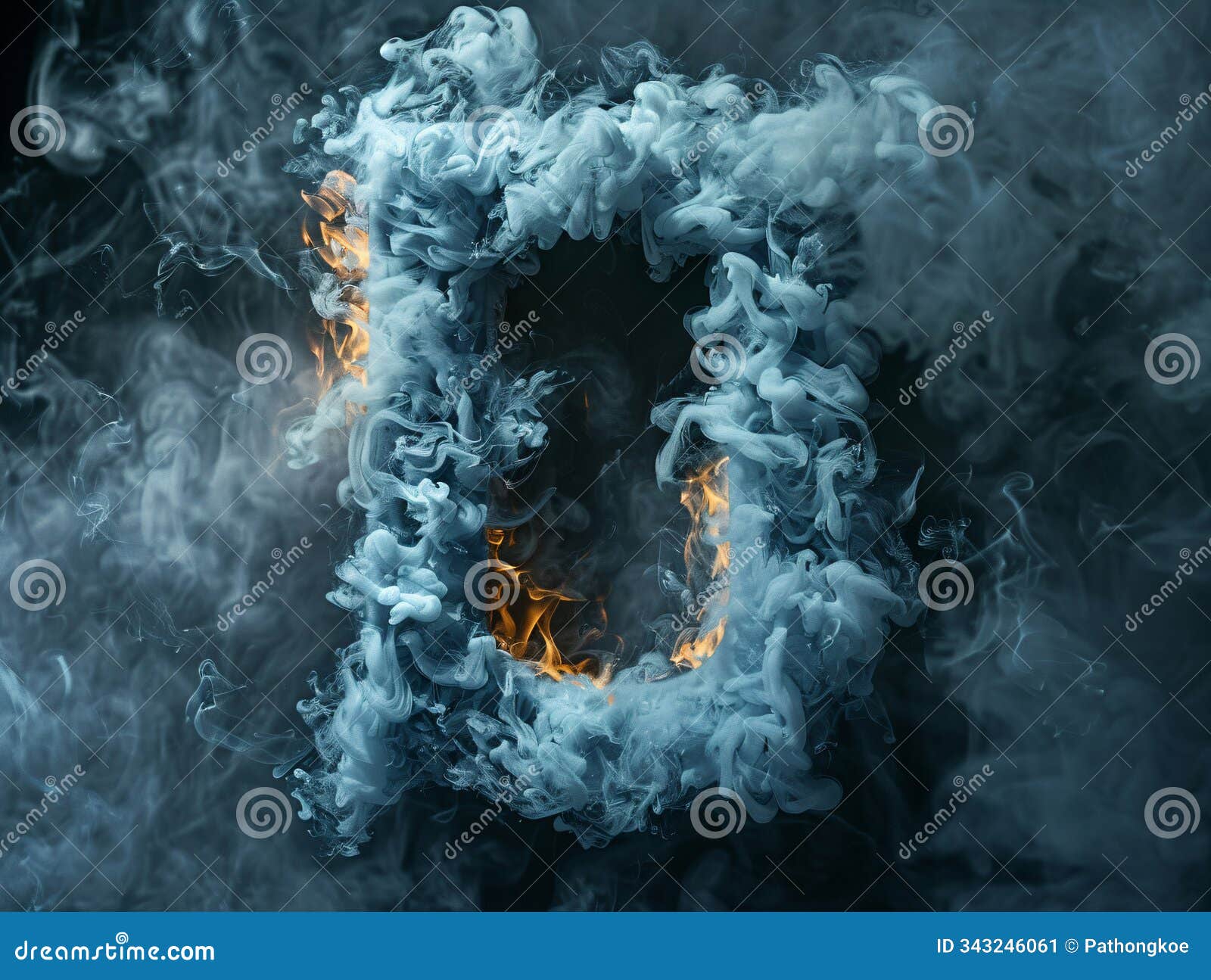 A Letter of Smoke Alphabet. Letter 0 Burning in Fire with Smoke Stock ...