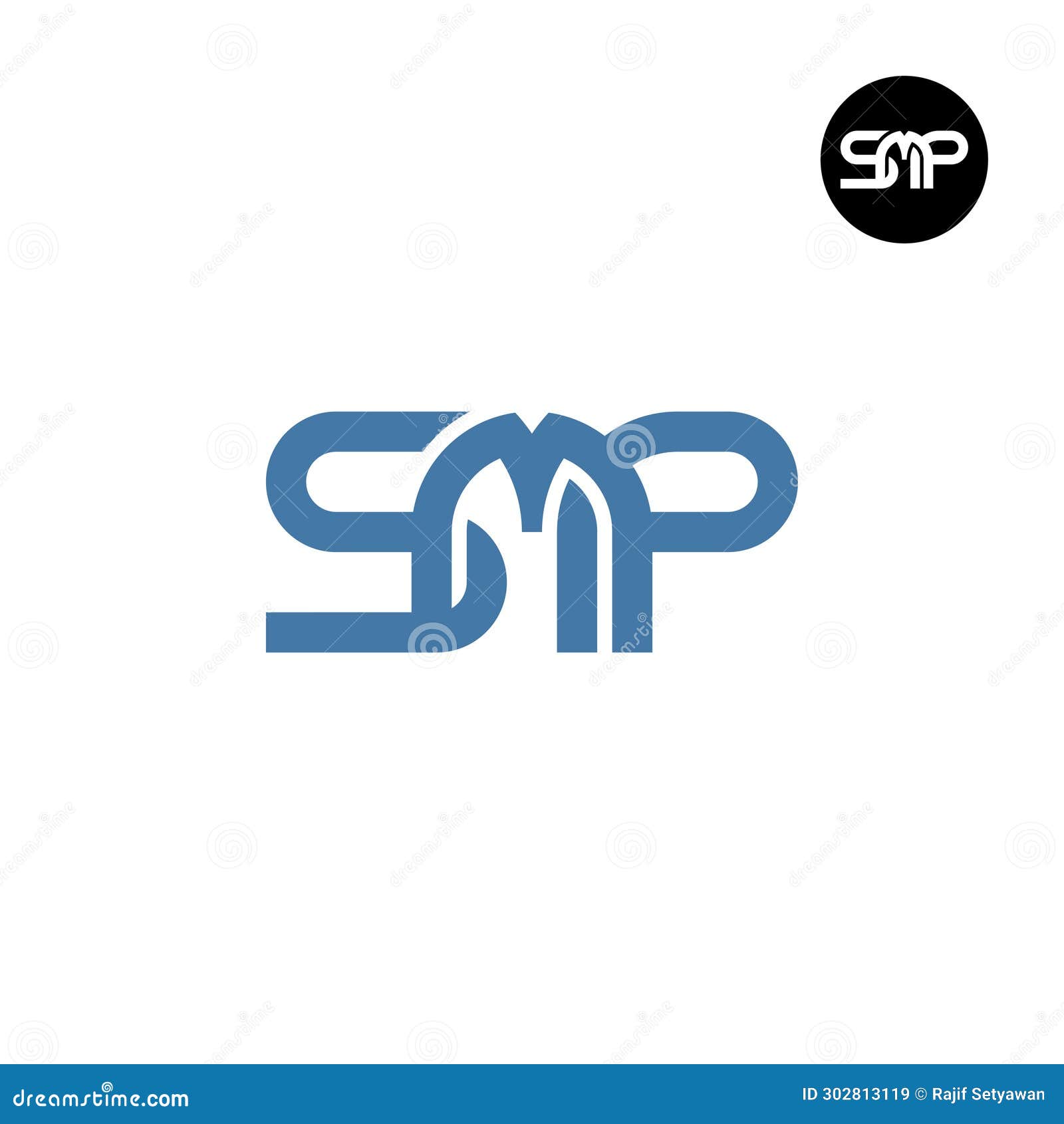 Letter SMP Monogram Logo Design Cartoon Vector | CartoonDealer.com ...