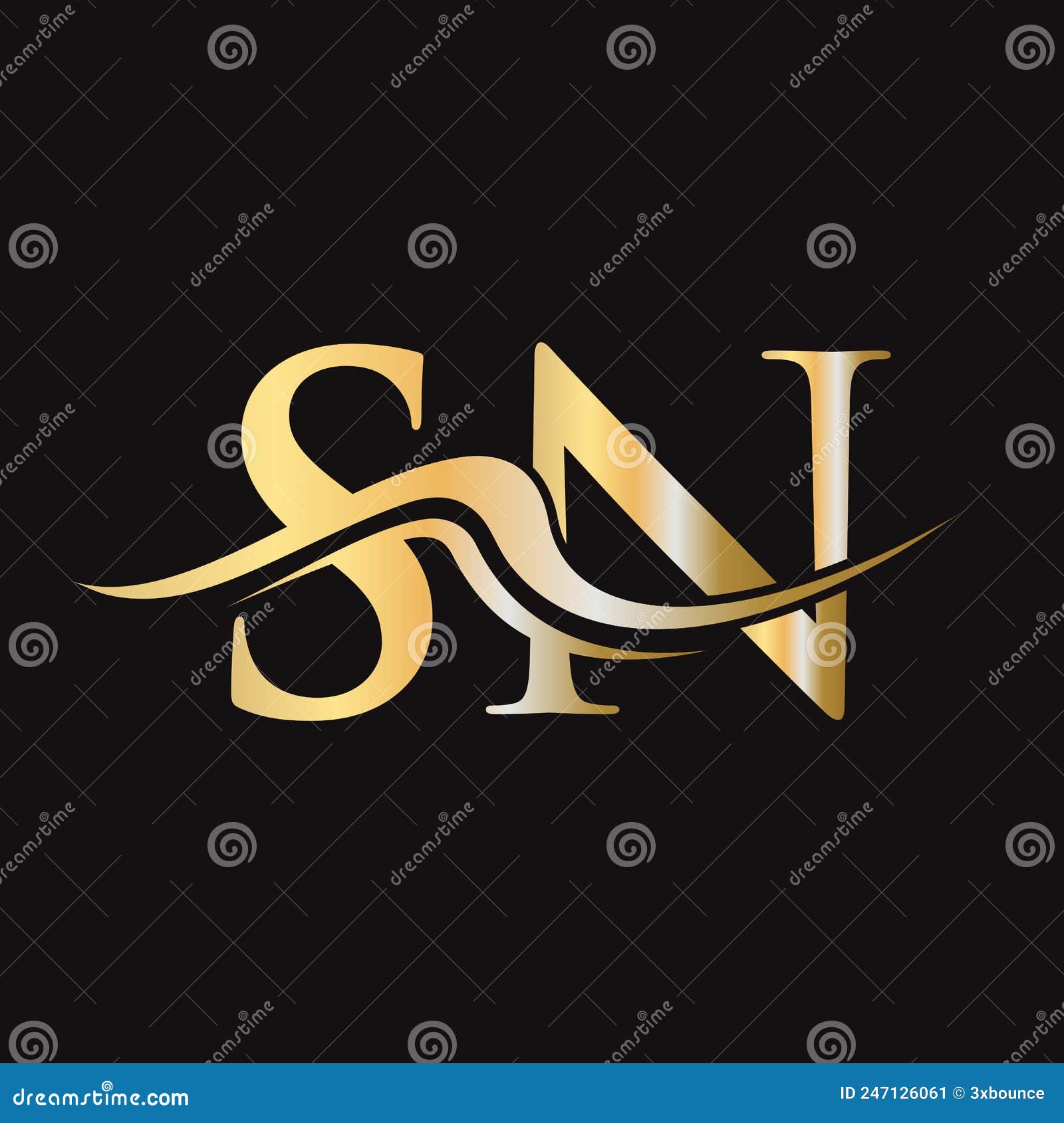 Letter SN Logo Design. Initial SN Logotype Template for Business and ...