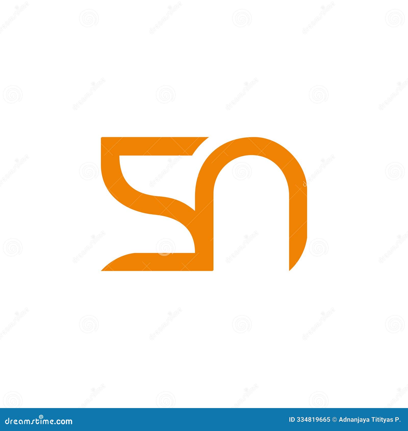Letter Sn Simple Geometric Linear Linked Logo Vector Stock Vector ...
