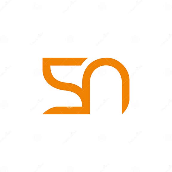 Letter Sn Simple Geometric Linear Linked Logo Vector Stock Vector ...