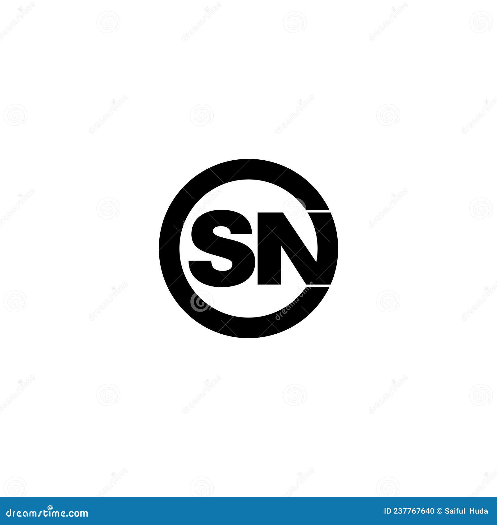 Letter SN Simple Monogram Logo Icon Design. Stock Vector - Illustration ...