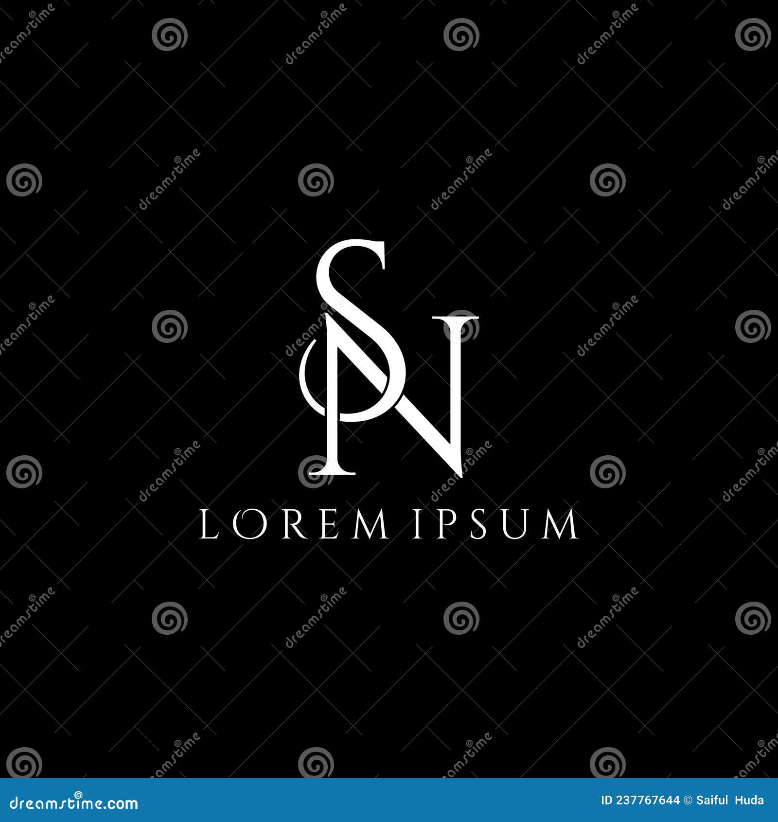 Letter SN Simple Monogram Logo Icon Design. Stock Vector - Illustration ...
