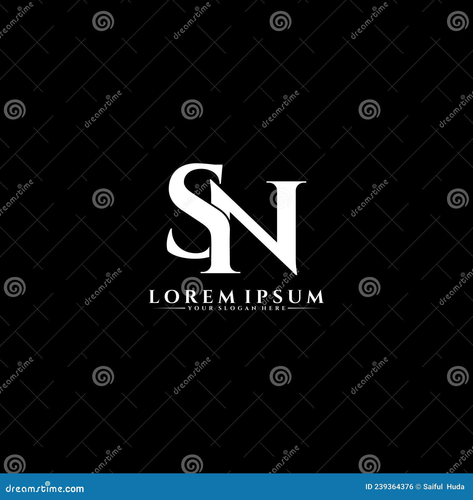 Letter SN Simple Monogram Logo Icon Design. Stock Vector - Illustration ...