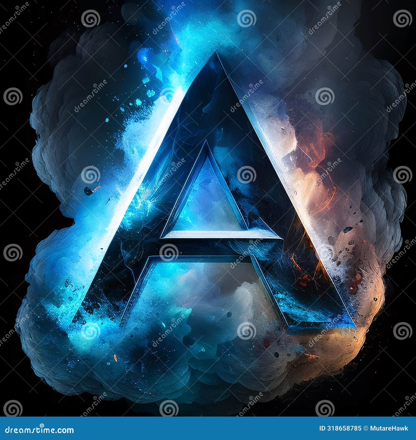 Letter a in Space. Computer Generated 3D Photo Rendering Stock ...