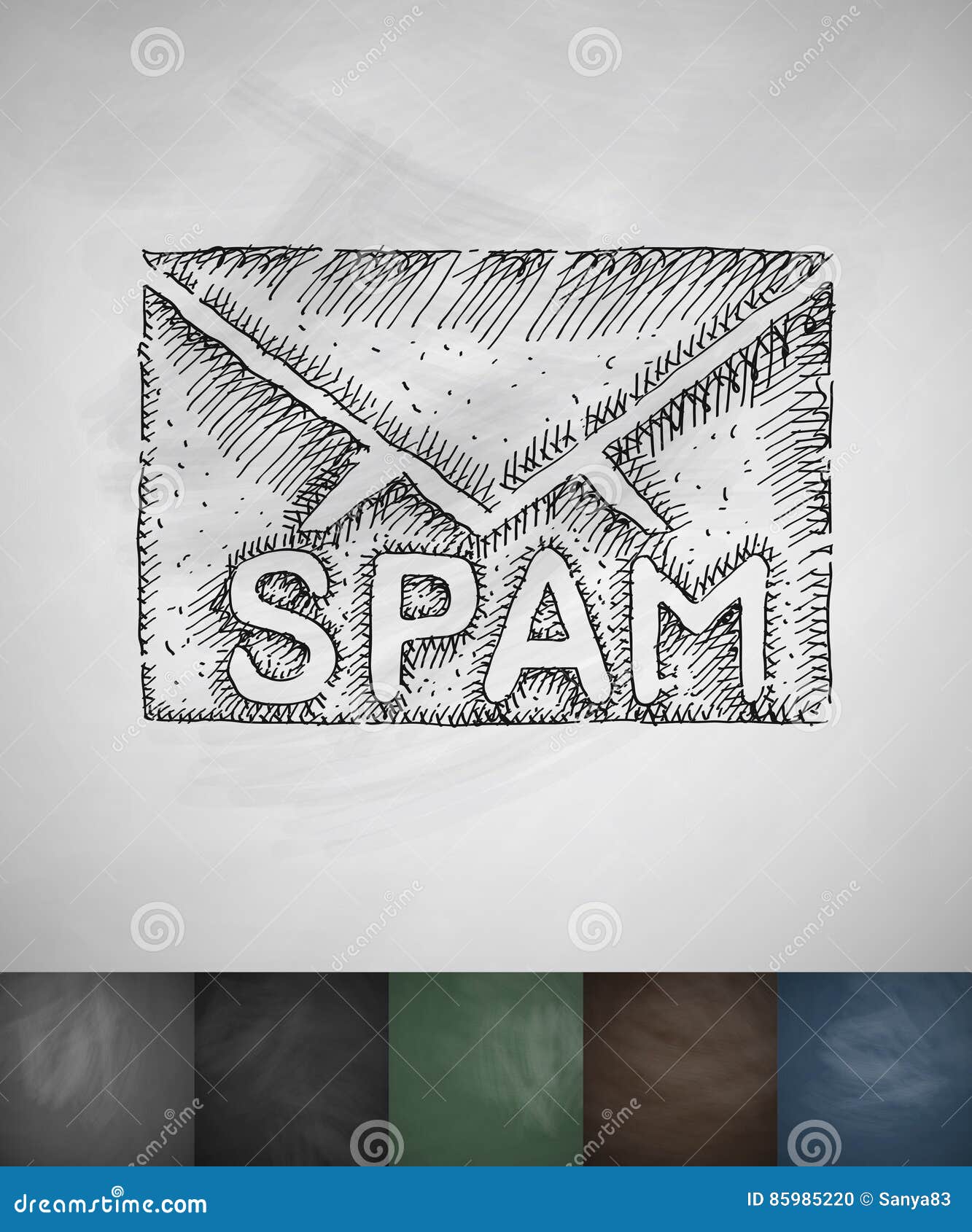 Letter Spam Icon. Hand Drawn Vector Illustration Stock Vector ...