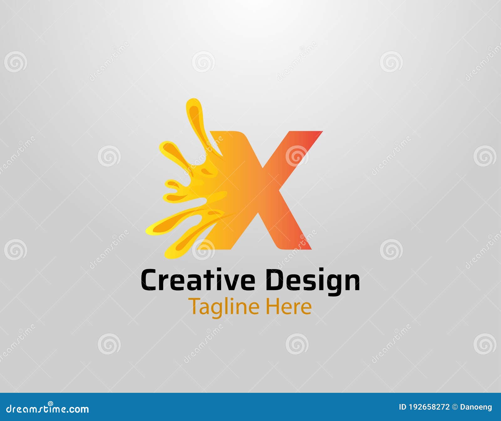 Letter X Splash Logo Icon. Initial X with Orange Splash and Drops ...