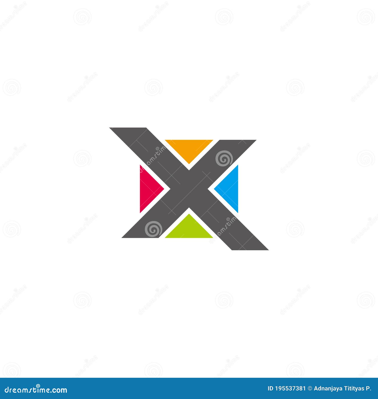 Letter X Square Geometric Colorful Logo Vector Stock Vector ...