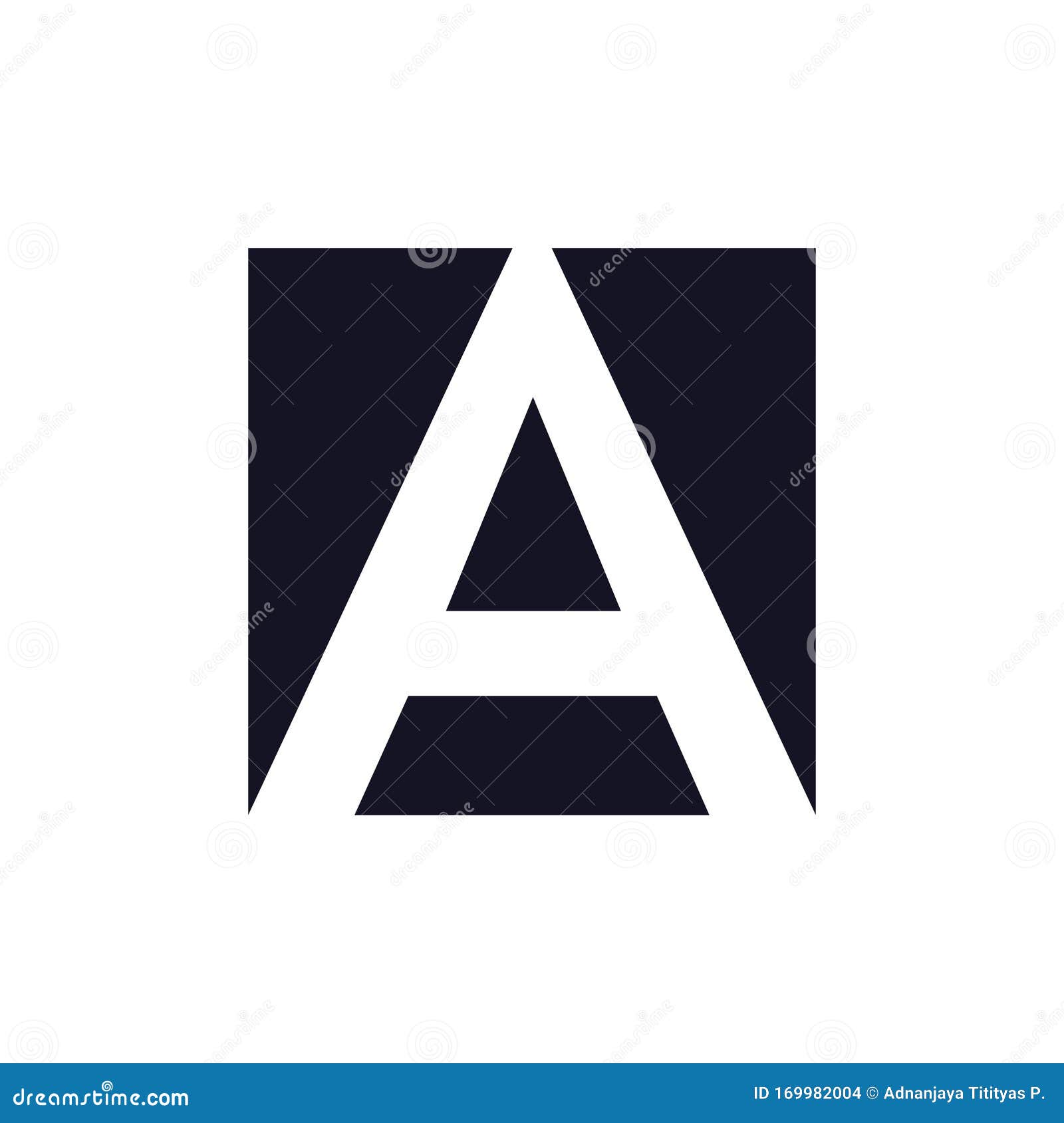 Letter a Square Negative Space Simple Logo Vector Stock Vector ...