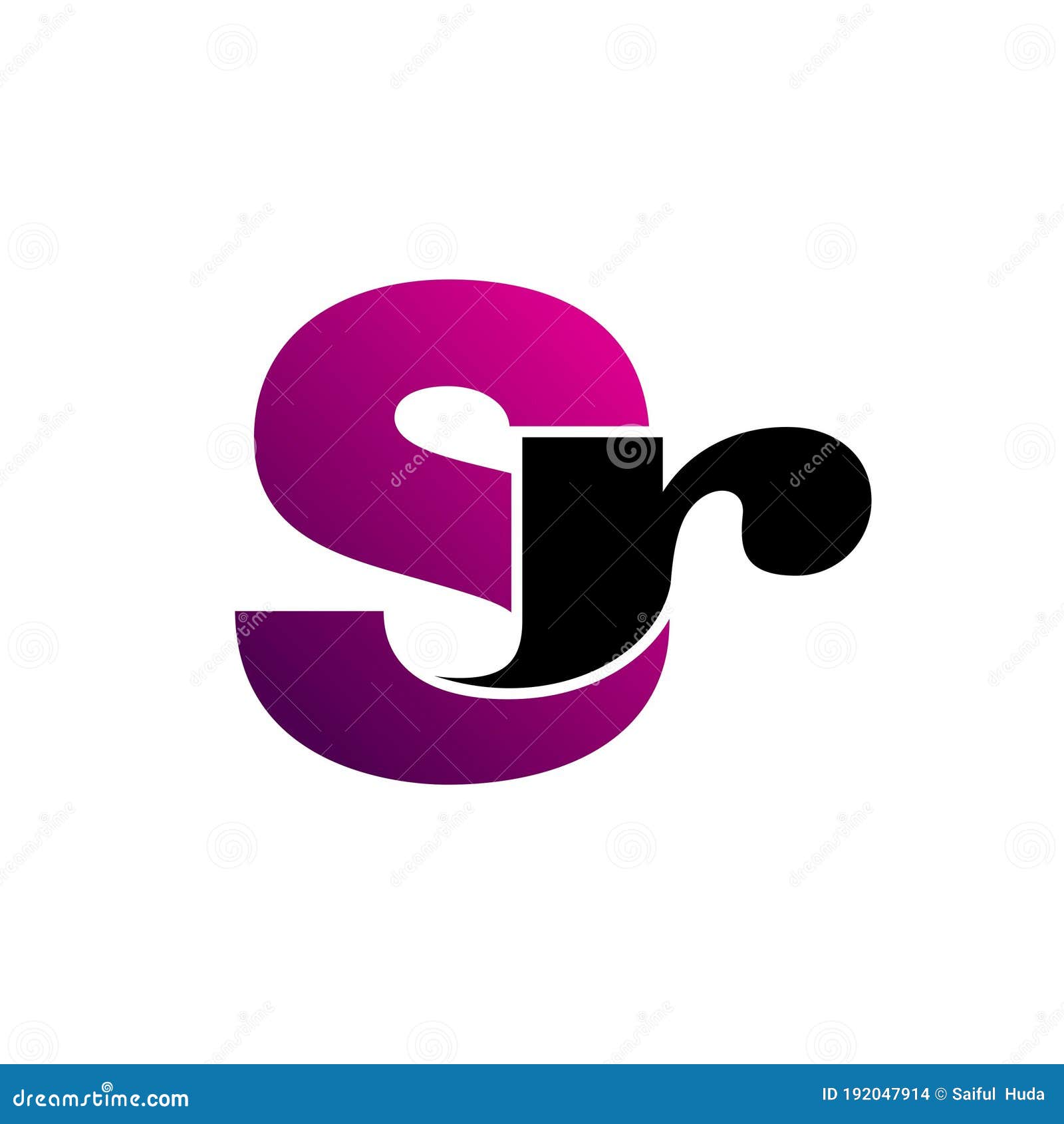 Letter SR Simple Monogram Logo Icon Design. Stock Vector - Illustration ...