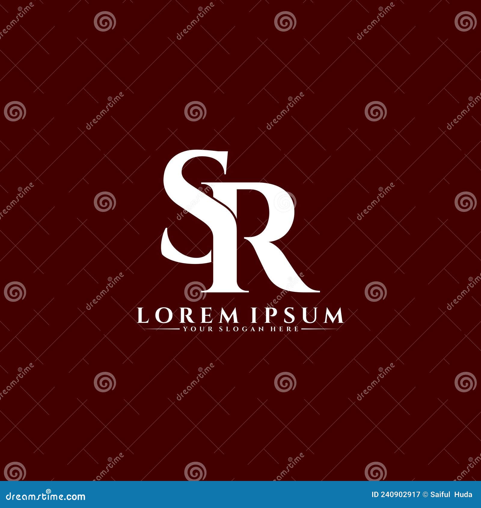 Letter SR Simple Monogram Logo Icon Design. Stock Vector - Illustration ...