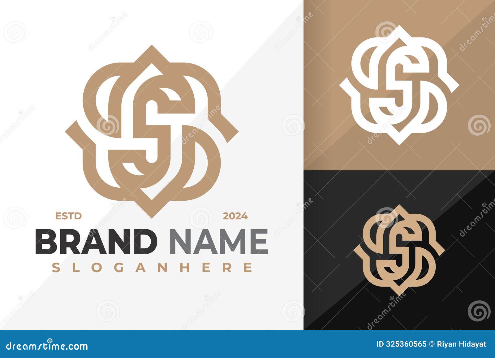 Letter SS Ornamental Logo Design Vector Symbol Icon Illustration Stock ...
