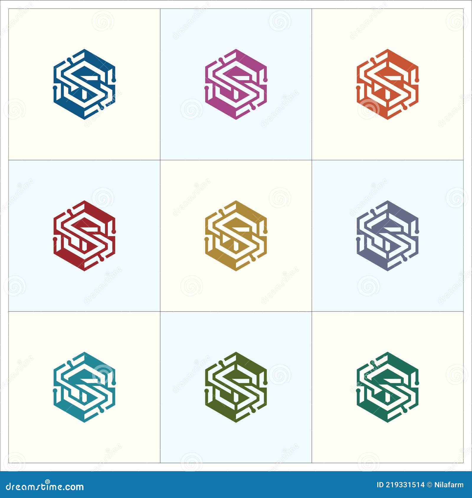 Letter ST Crypto Logo Brand Design Template Set Stock Vector ...