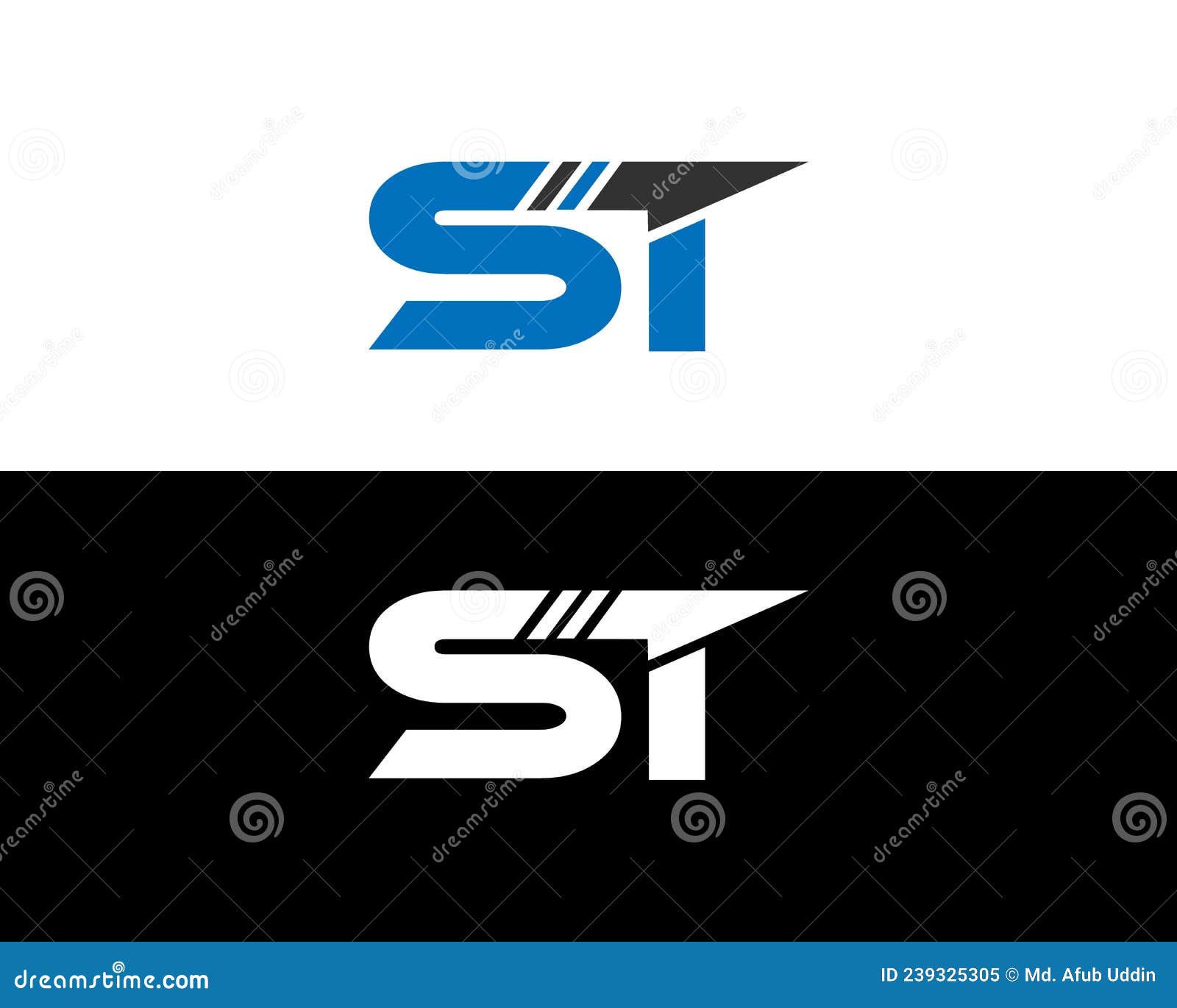 Letter ST Logo Design Elegant and Professional Stock Vector ...