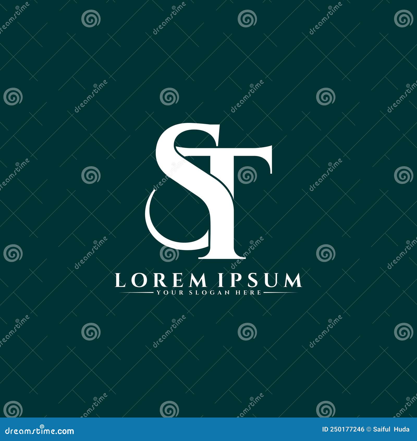 Letter ST Simple Monogram Logo Icon Design. Stock Vector - Illustration ...