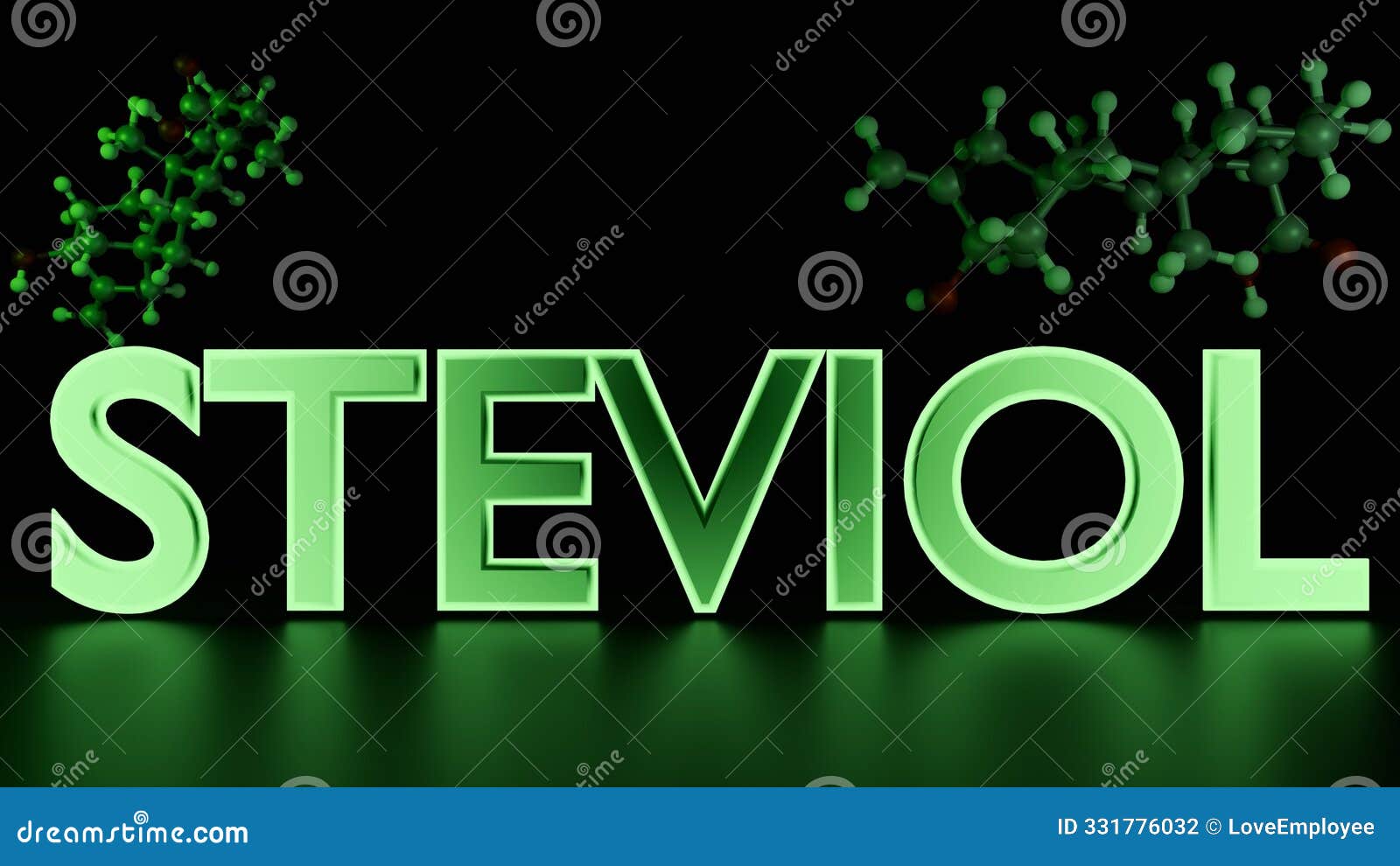 The Letter "STEVIOL" with Structure of Steviol Molecules Stock ...