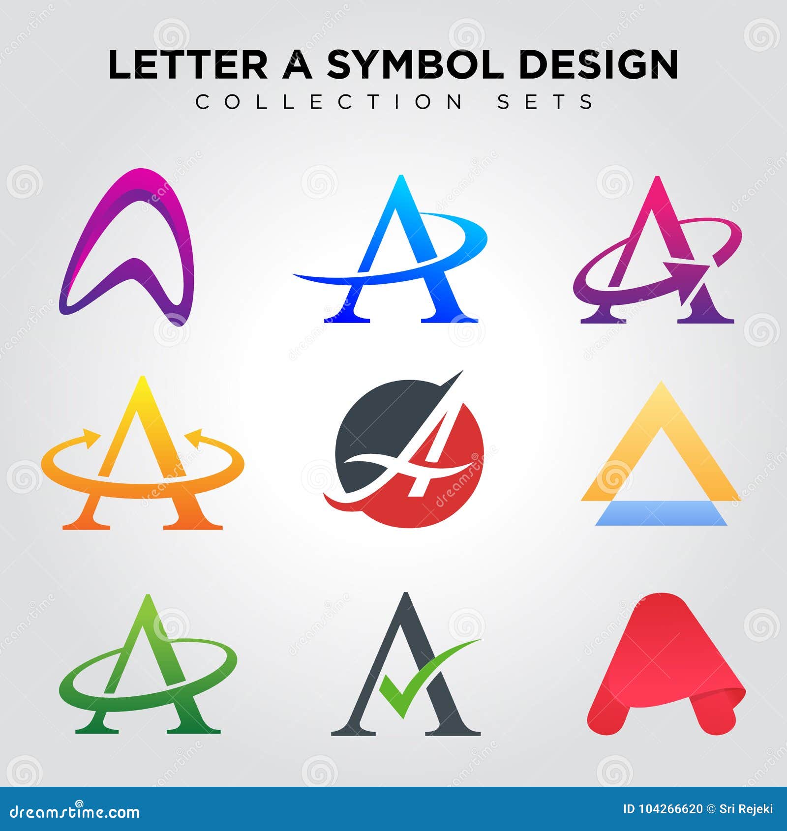 Letter a Style Typography Design Template Stock Vector - Illustration ...