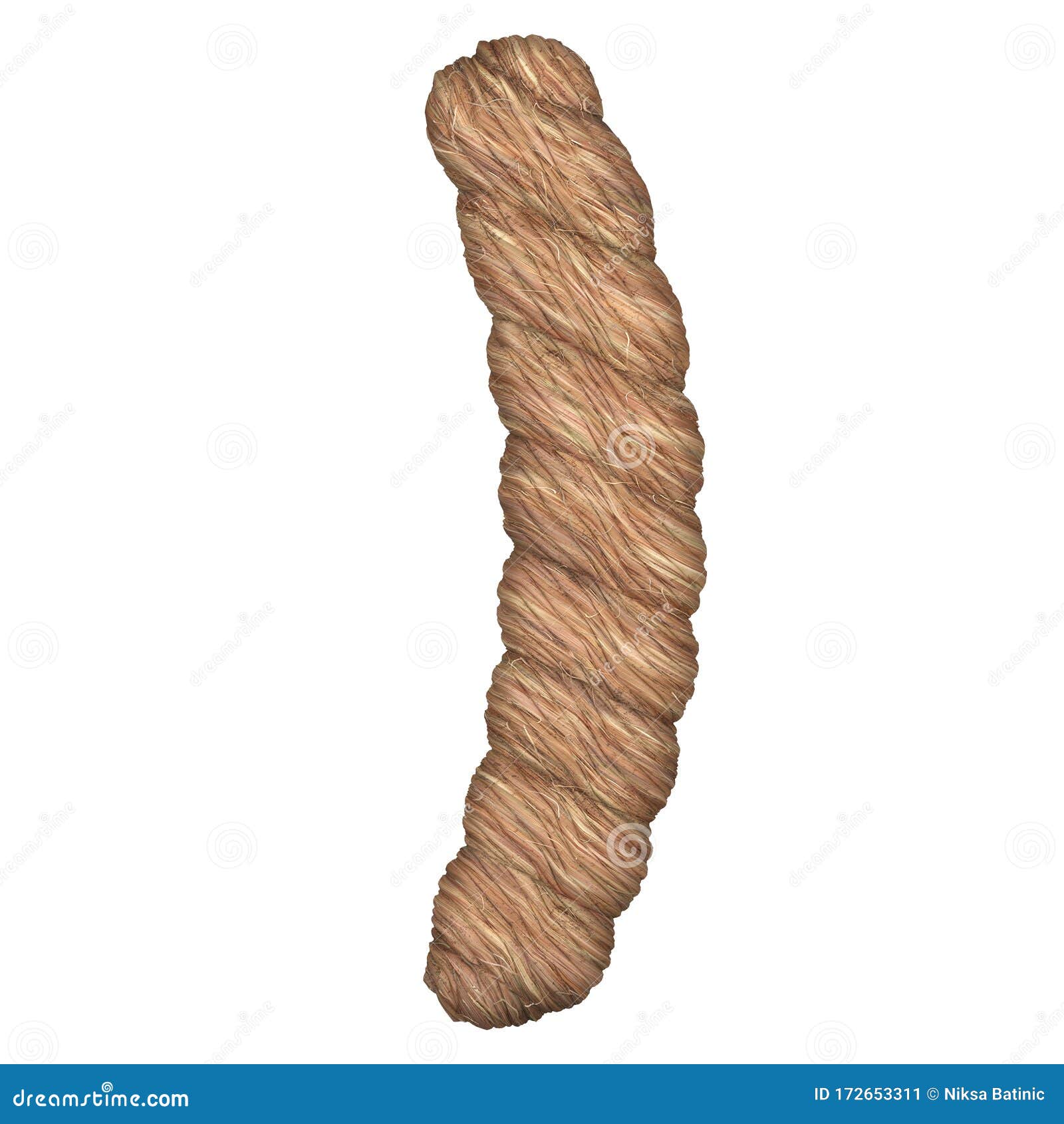 Letter Stylized in the Form of a Rope Stock Illustration - Illustration ...