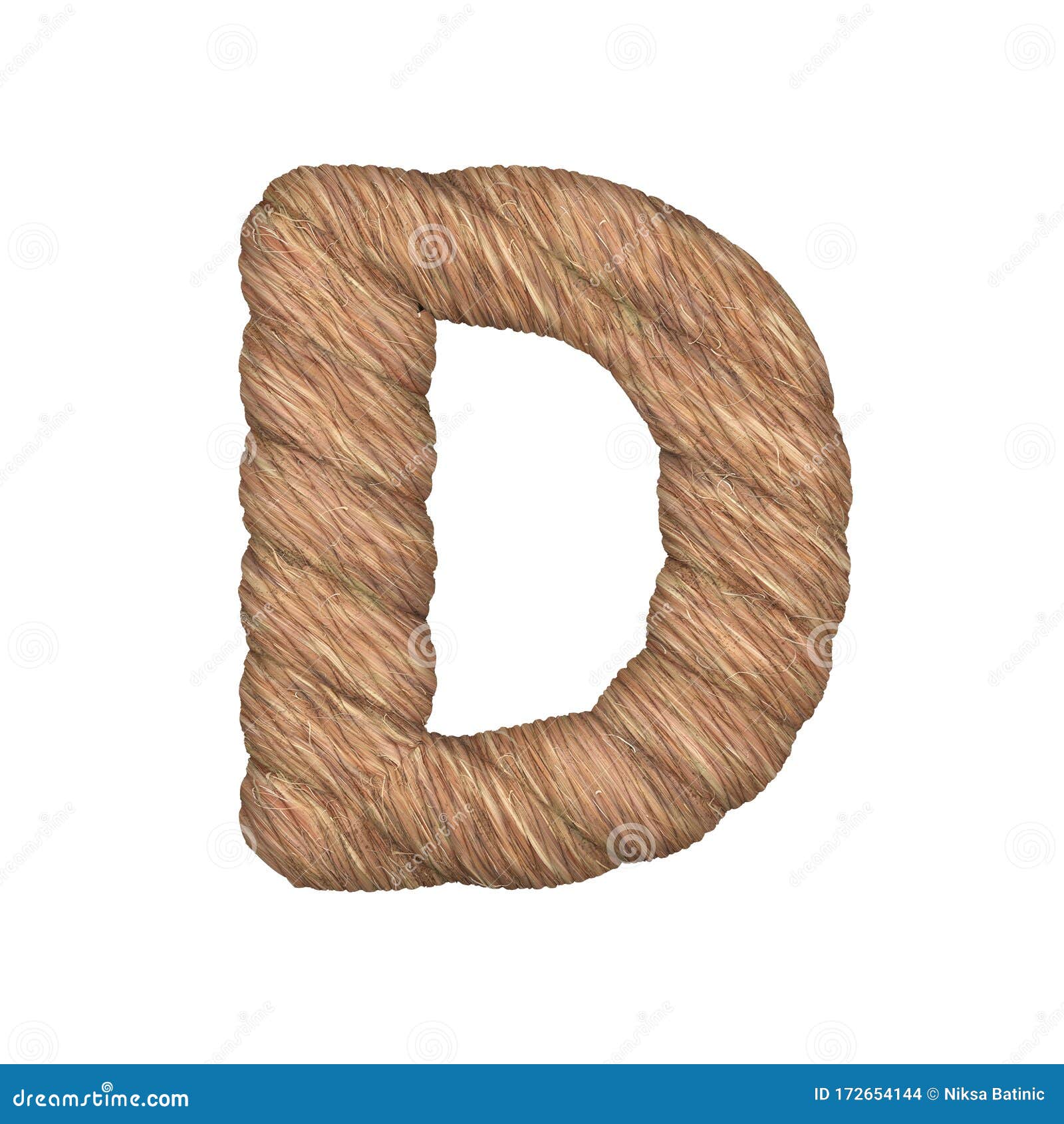 Letter Stylized in the Form of a Rope Stock Illustration - Illustration ...