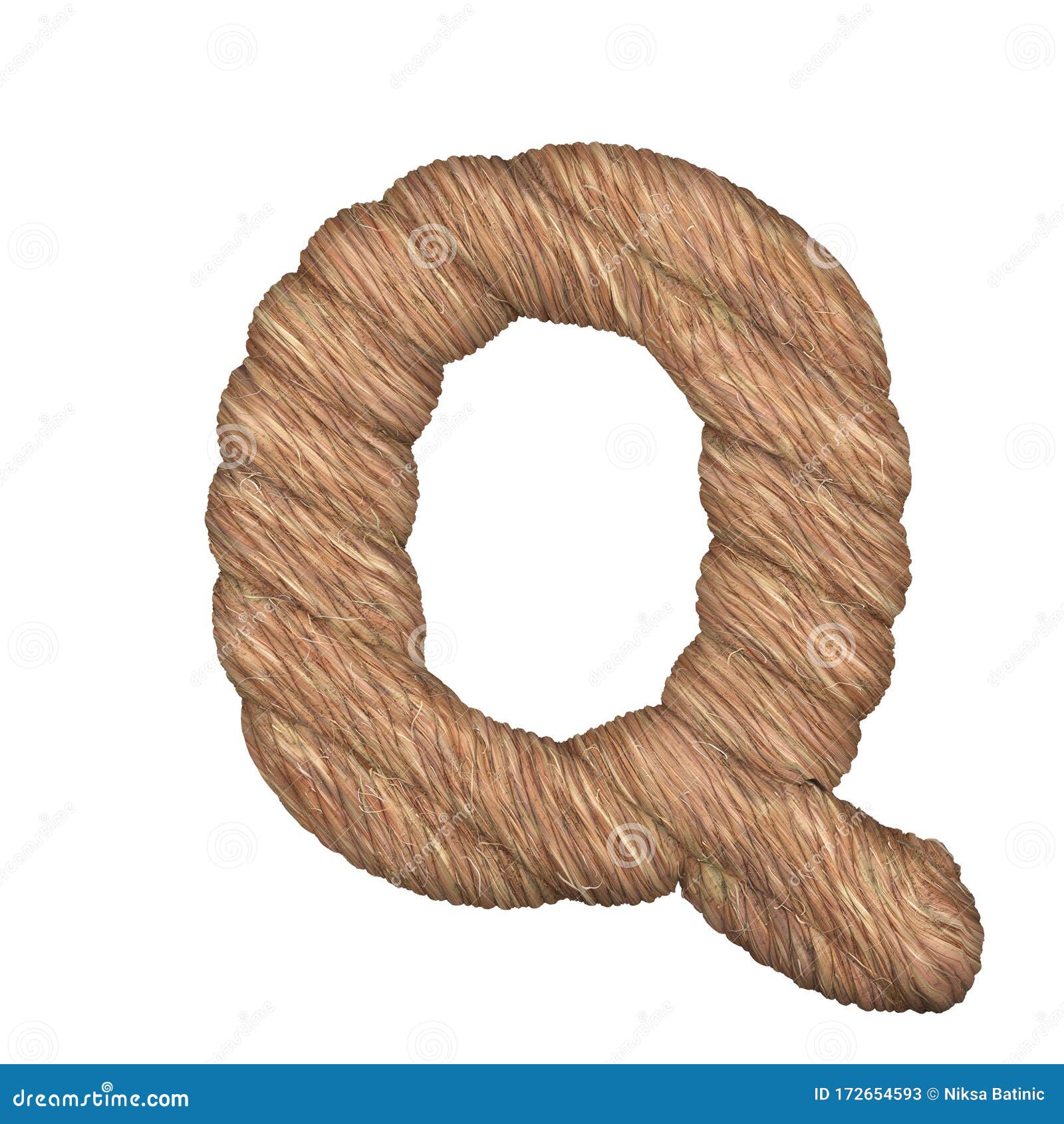 Letter Stylized in the Form of a Rope Stock Illustration - Illustration ...