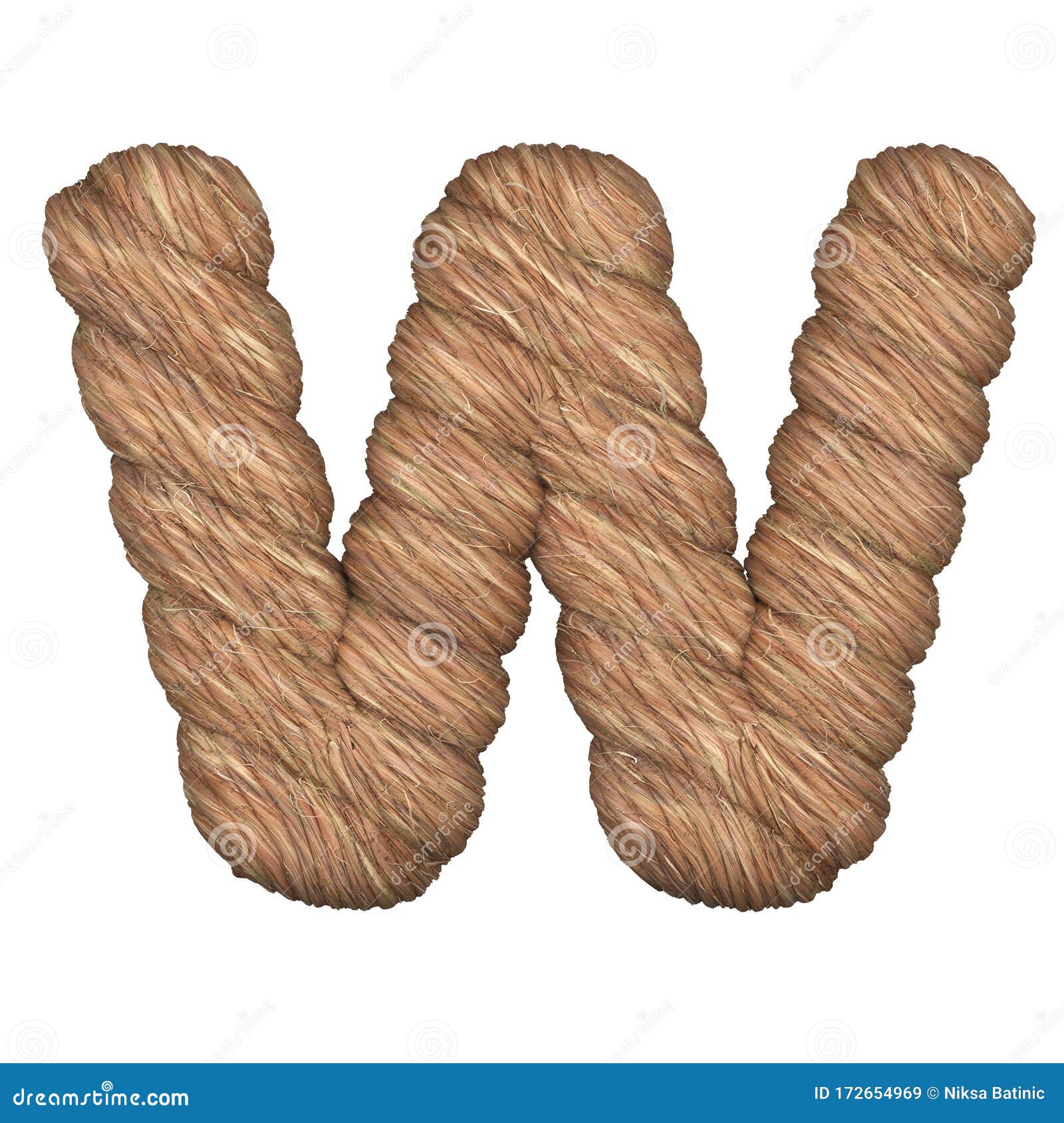 Letter Stylized in the Form of a Rope Stock Illustration - Illustration ...