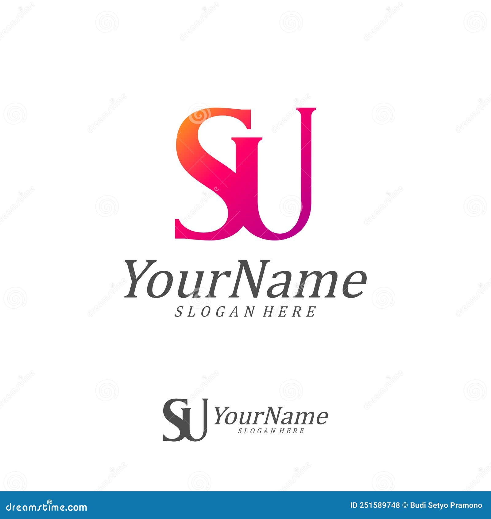 Letter SU Logo Design Template. Initial SU Logo Concept Vector Stock ...