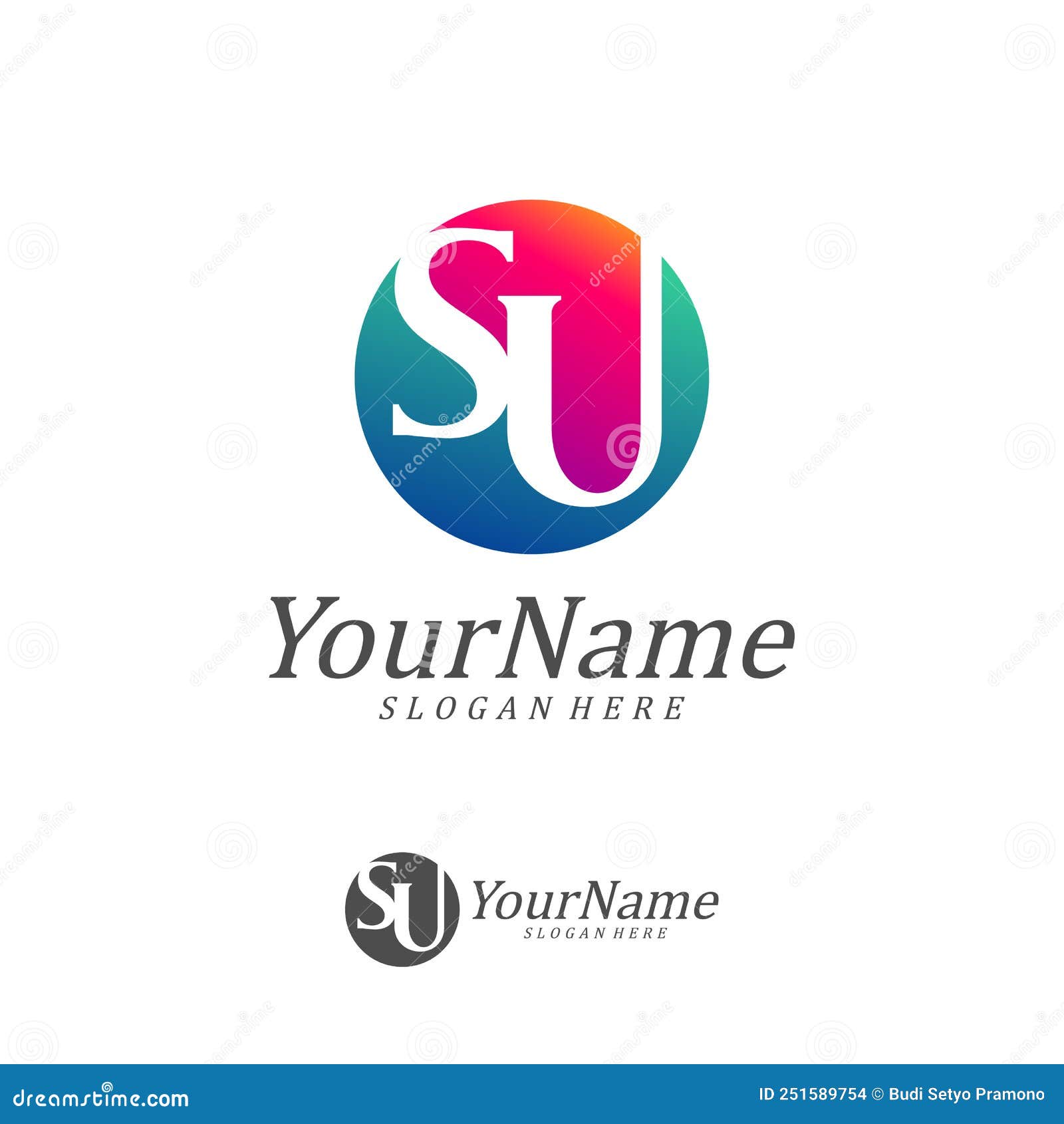 Letter SU Logo Design Template. Initial SU Logo Concept Vector Stock ...