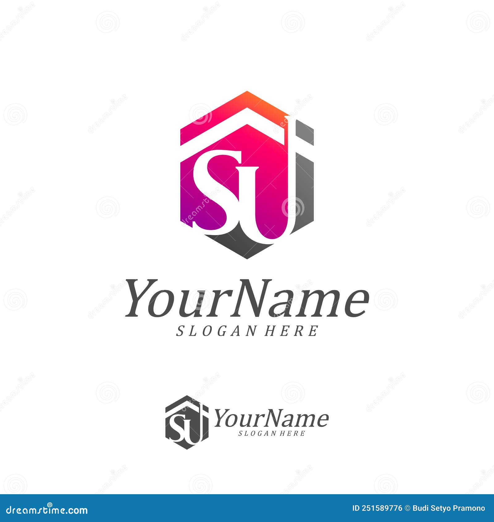 Letter SU Logo Design Template. Initial SU Logo Concept Vector Stock ...