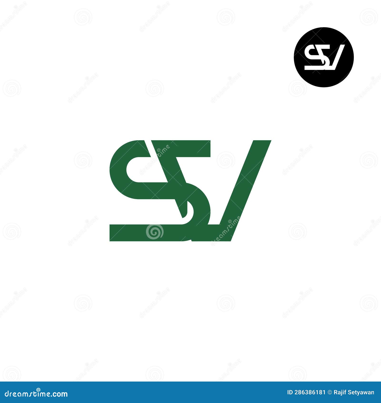 Letter SV Monogram Logo Design Stock Illustration - Illustration of ...