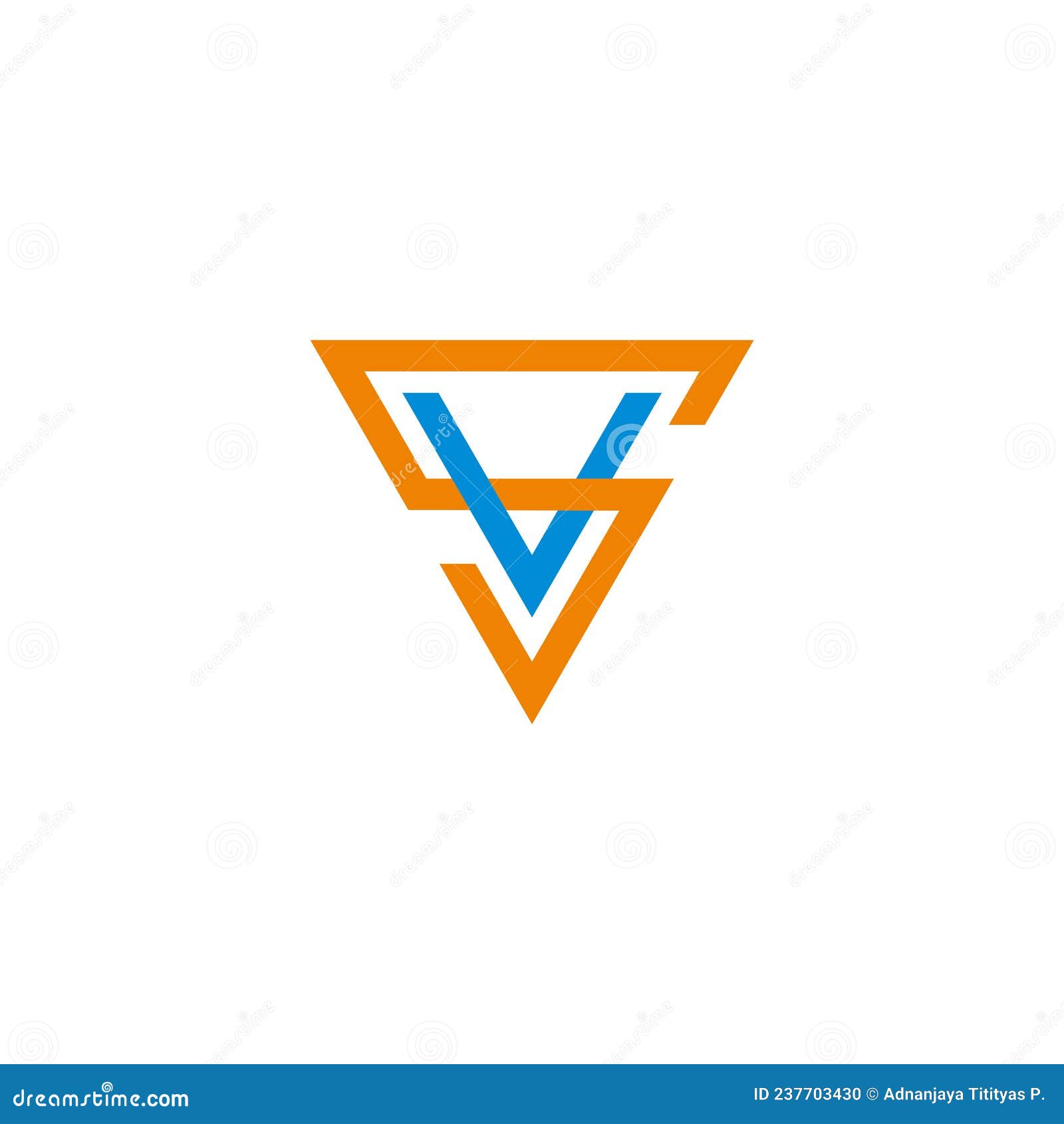 Letter Sv Simple Line Colorful Design Triangle Logo Vector Stock Vector ...