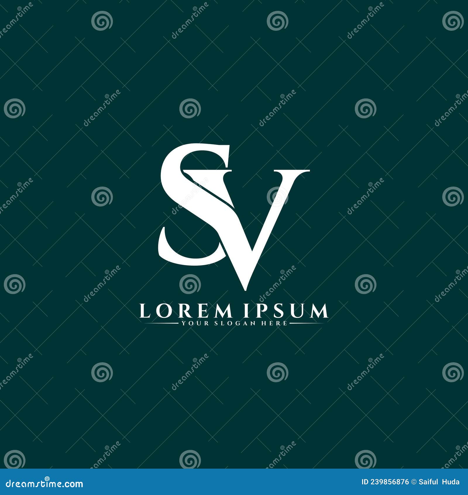 Letter SV Simple Monogram Logo Icon Design. Stock Vector - Illustration ...