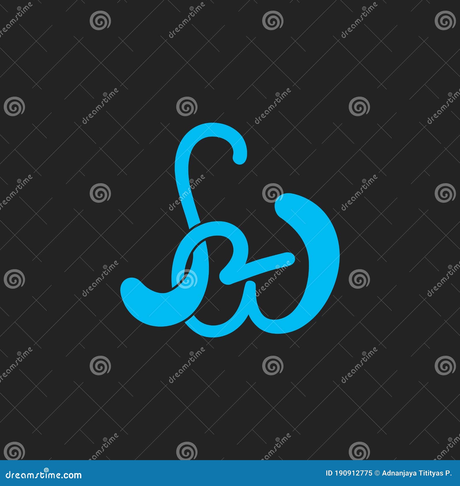 Letter Sw Linked Blue Water Design Logo Vector Stock Vector ...