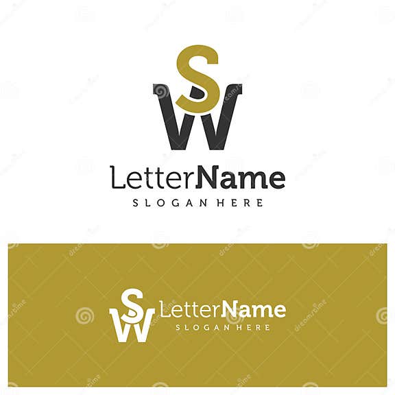 Letter SW Logo Design Vector. Creative Initial SW Logo Concepts ...