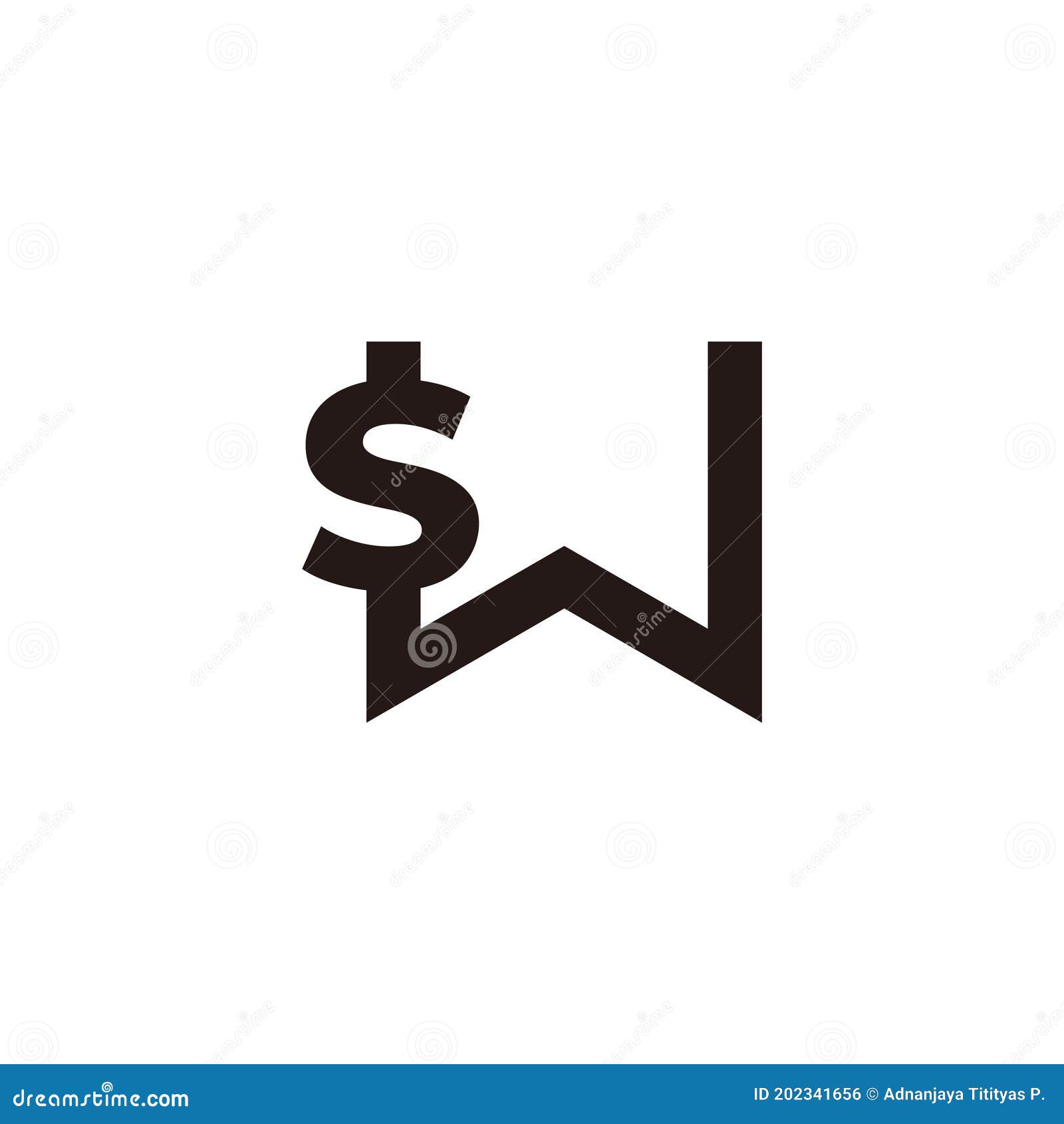 Letter Sw Simple Geometric Linked Line Logo Vector Stock Vector ...