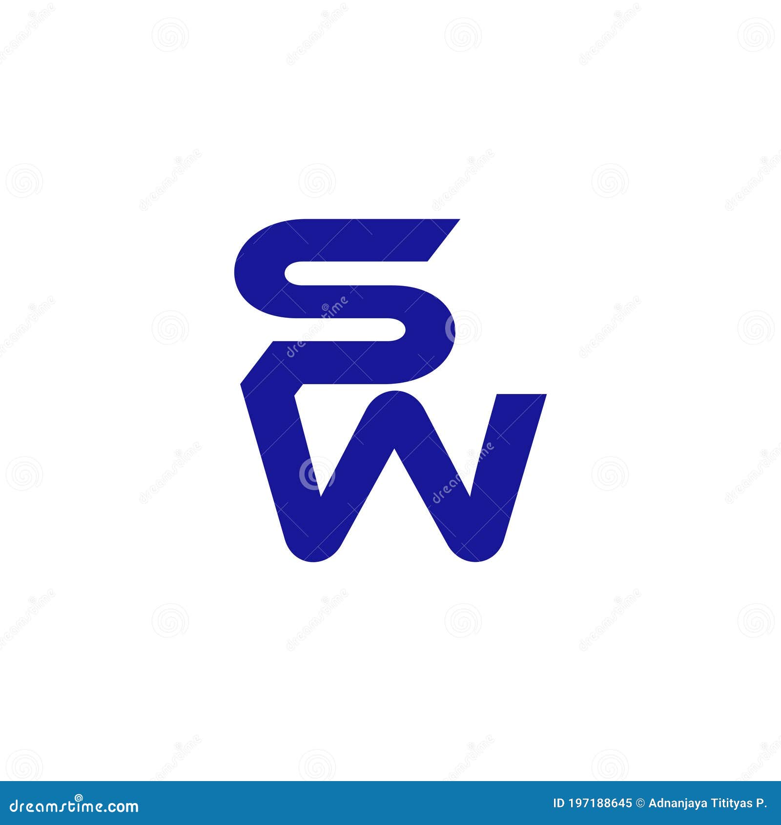 Letter Sw Simple Linked Lines Art Logo Vector Stock Vector ...