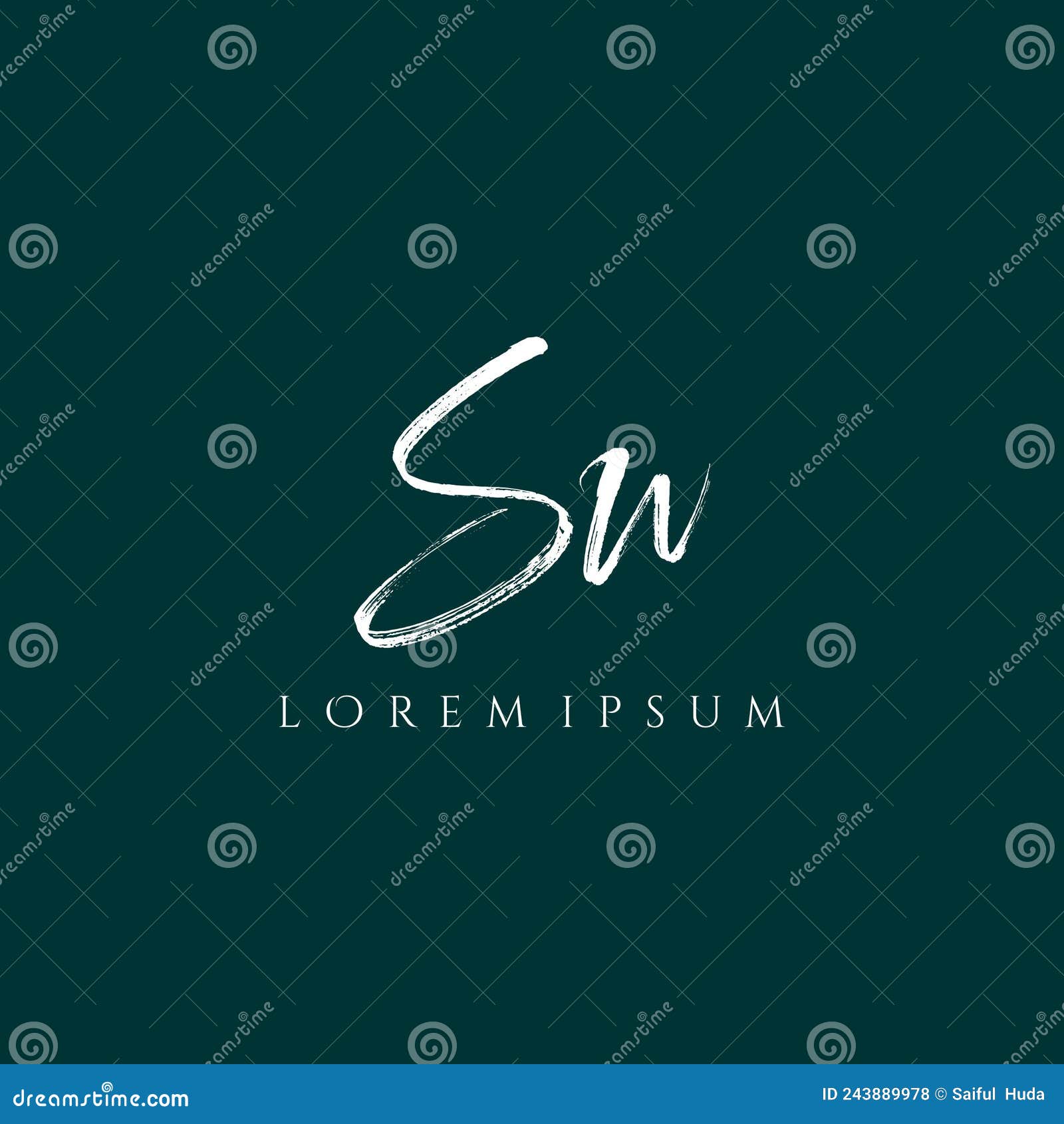 Letter SW Simple Monogram Logo Icon Design. Stock Vector - Illustration ...