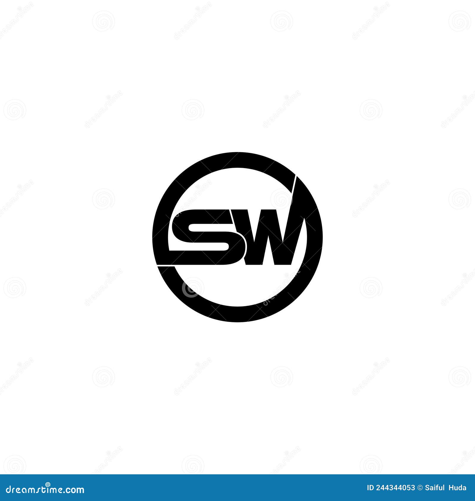 Letter SW Simple Monogram Logo Icon Design. Stock Vector - Illustration ...
