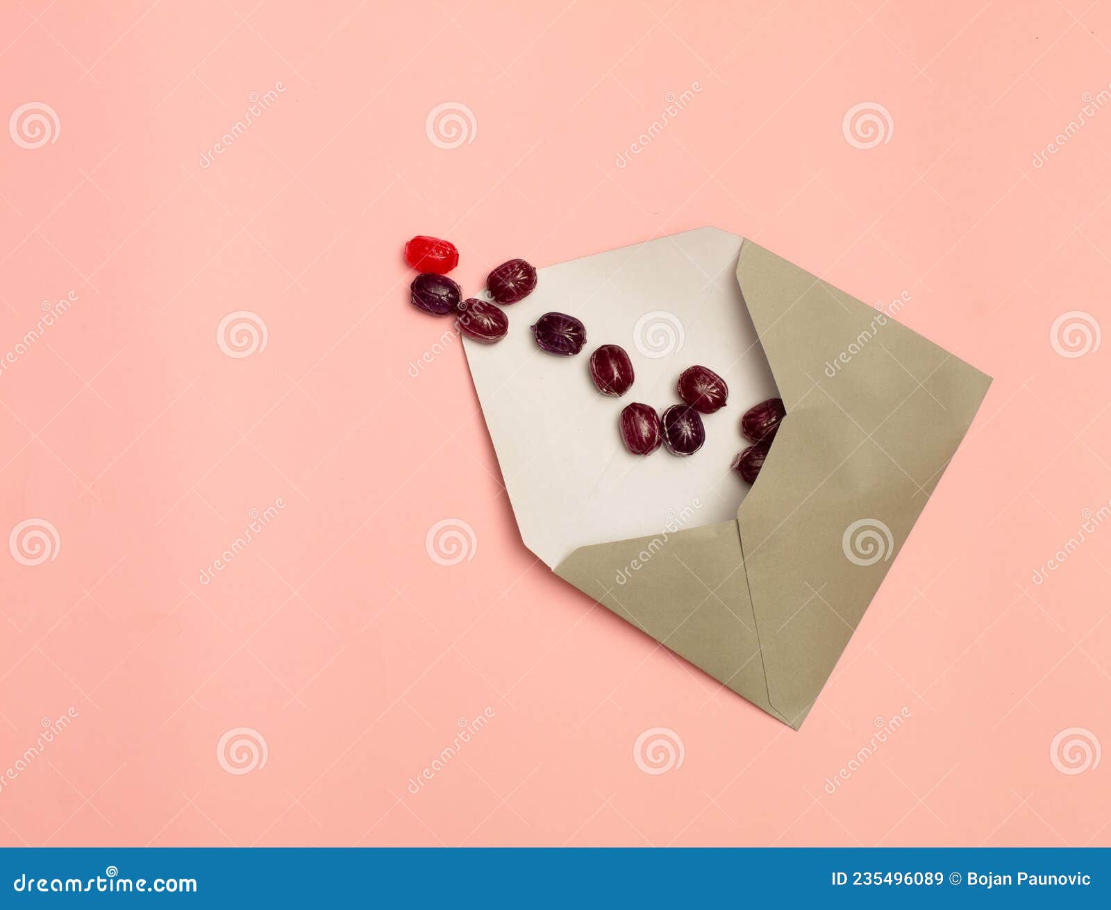 Letter with Sweets. Creative Concept Made of Candy and Envelopes Stock ...