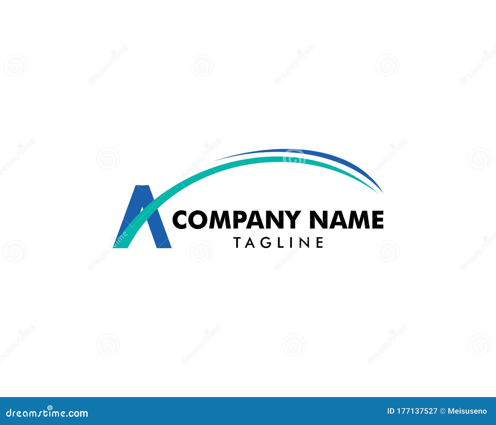 N Letter Swoosh Logo Design. Vector Lettering Illustration ...