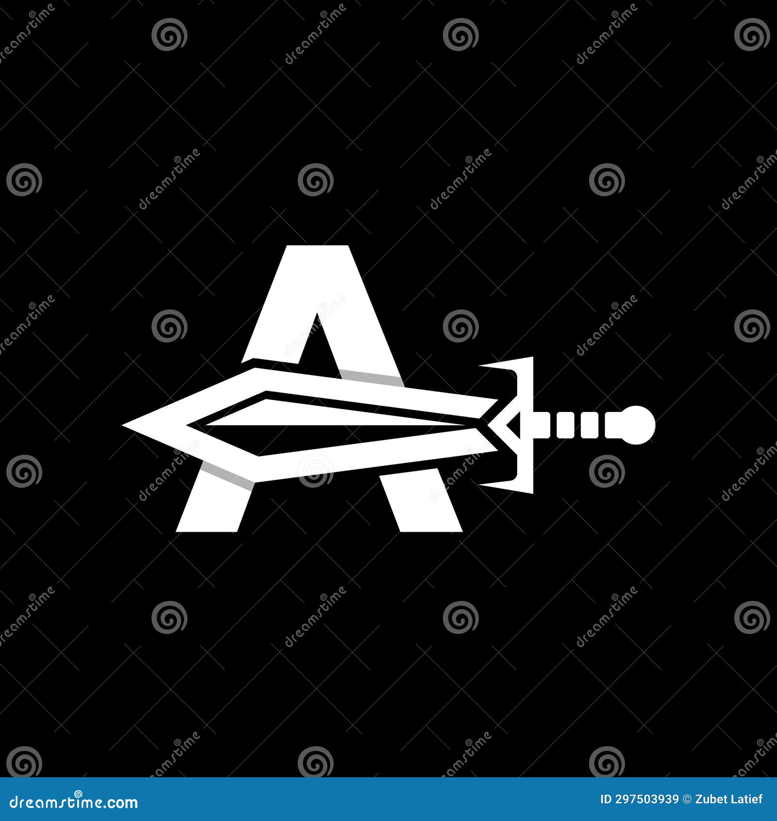 Letter a Sword Weapon Logo Vector Illustration, Abstract Vector ...