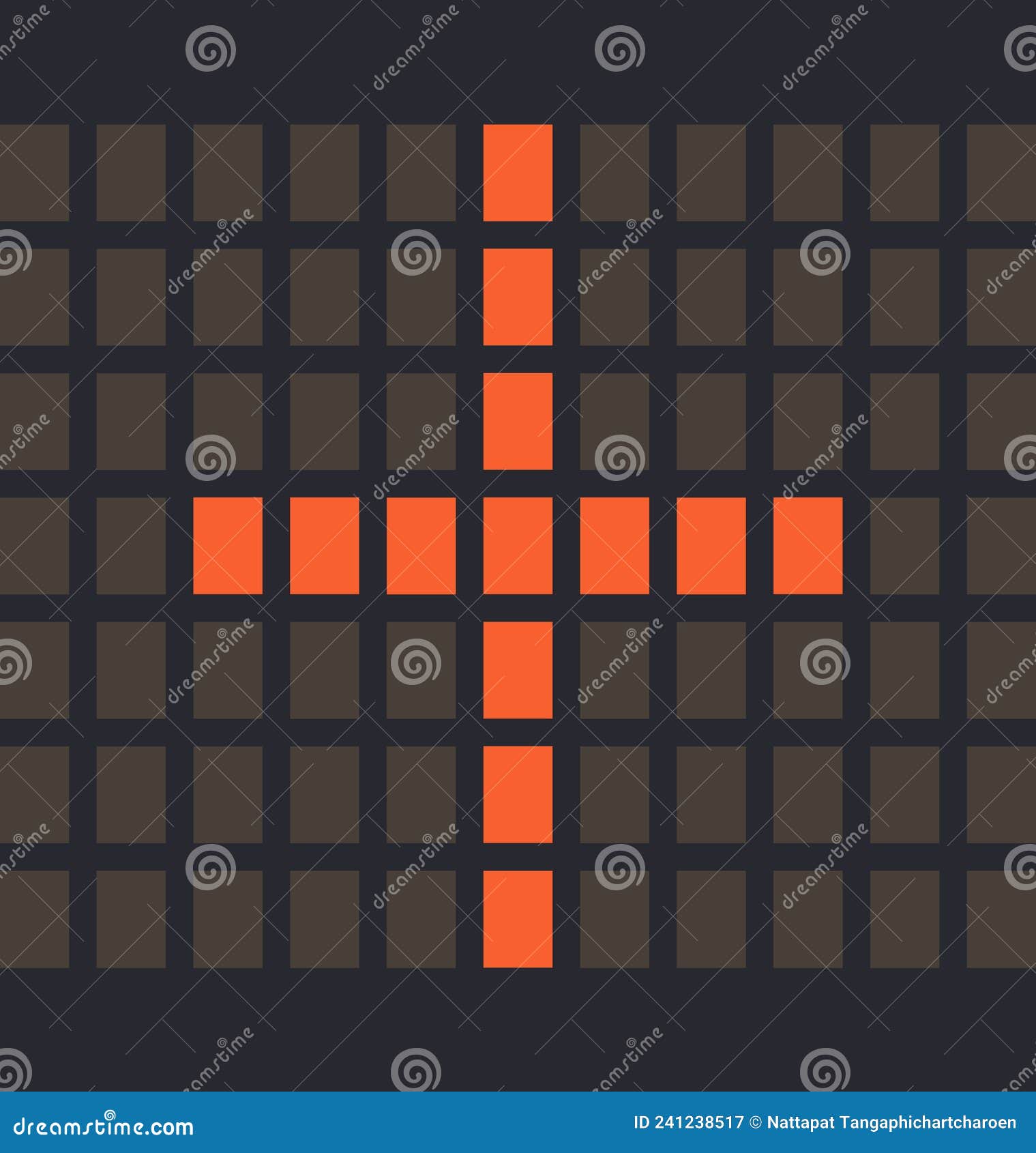 Letter Symbol Plus Led Orange Color and a Dark Background Stock Vector ...