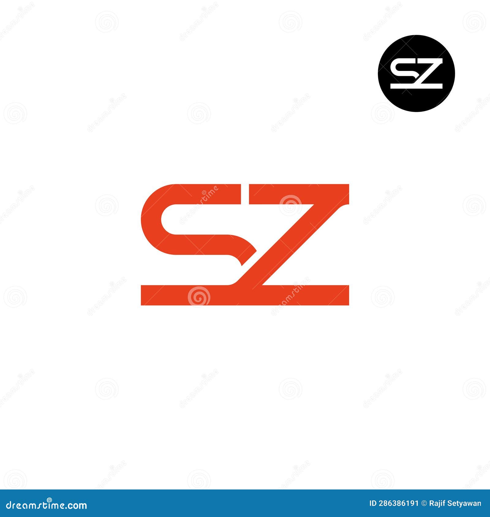Letter SZ Monogram Logo Design Stock Illustration - Illustration of ...