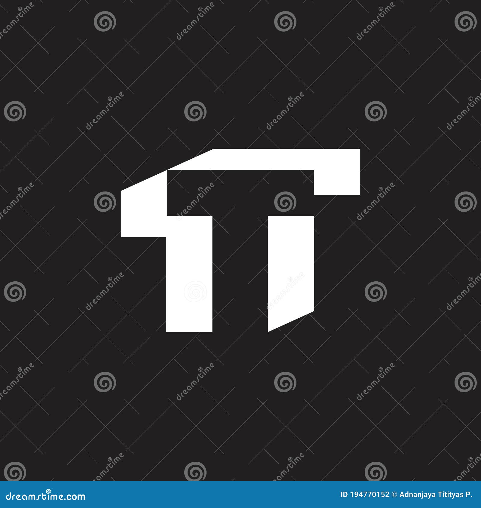 Letter T Abstract Simple Geometric Logo Vector Stock Vector ...