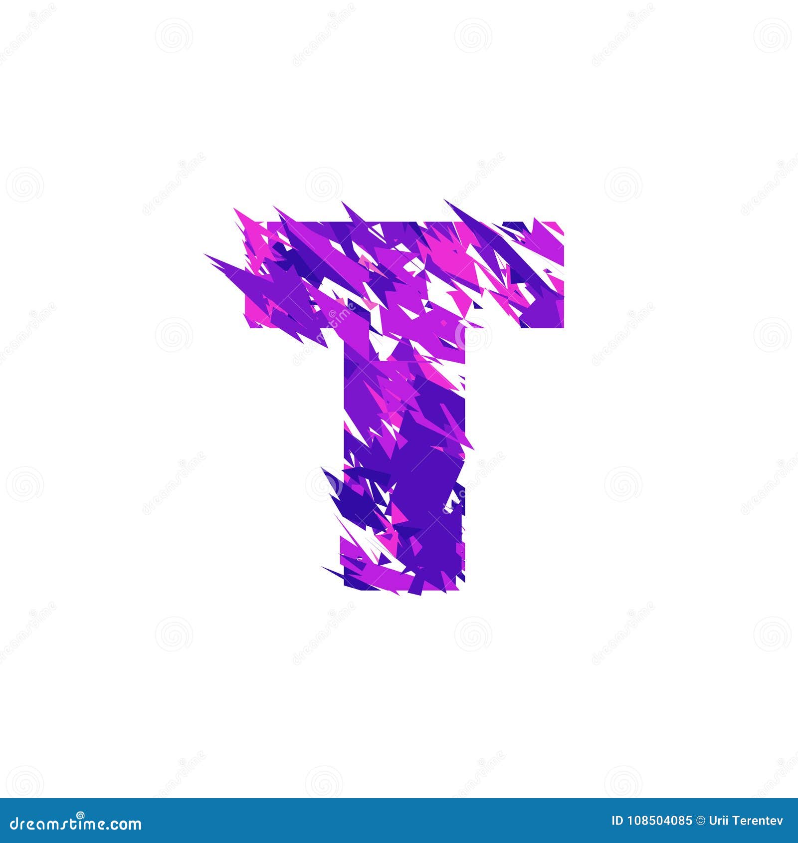 Letter T, Broken into a Splinters. Stock Vector - Illustration of crisp ...