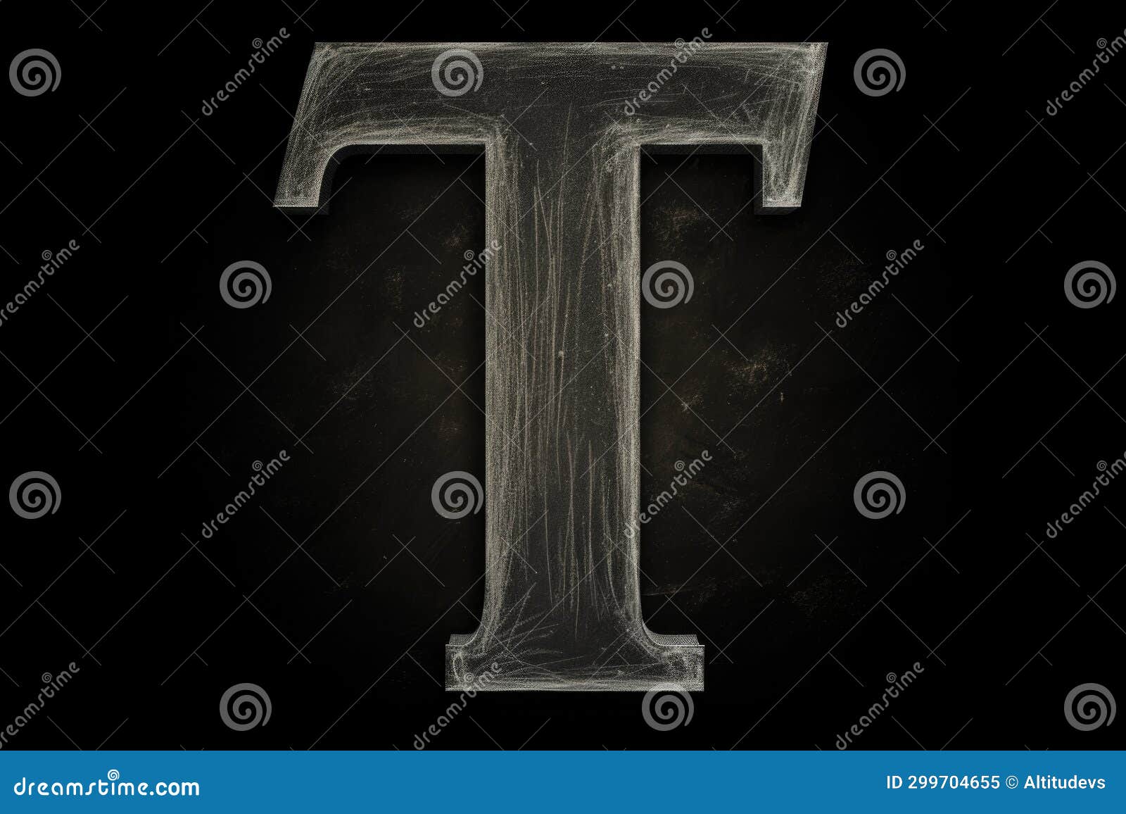 Letter T, Chalkboard Style, on Black Background Stock Illustration ...