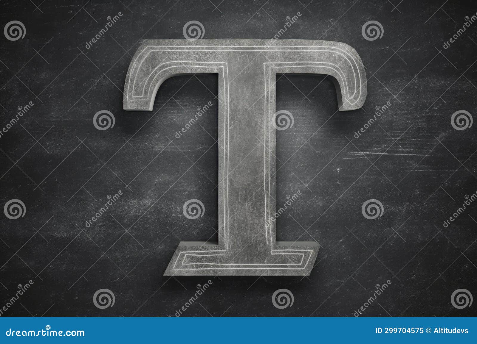 Letter T, Chalkboard Style, on White Background Stock Illustration ...