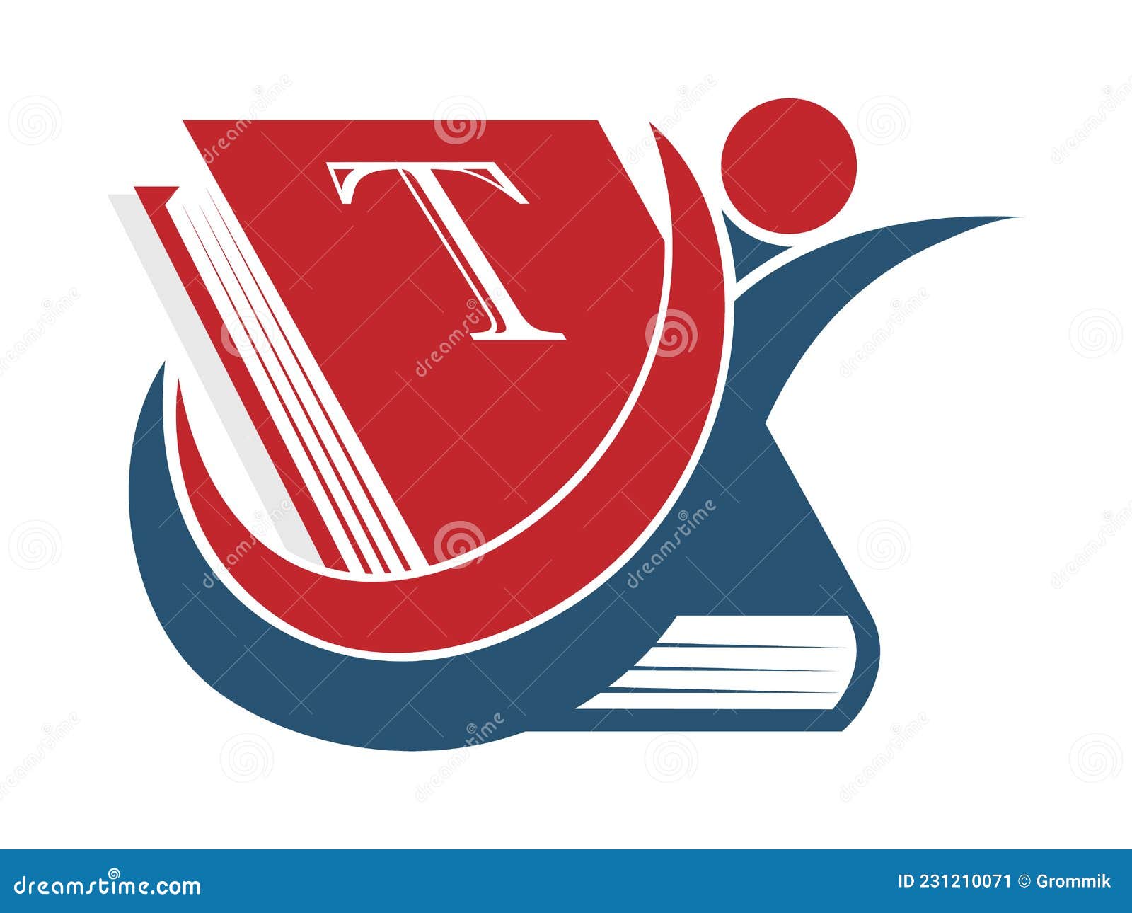 Letter T on the Cover of the Book Stock Vector - Illustration of ...