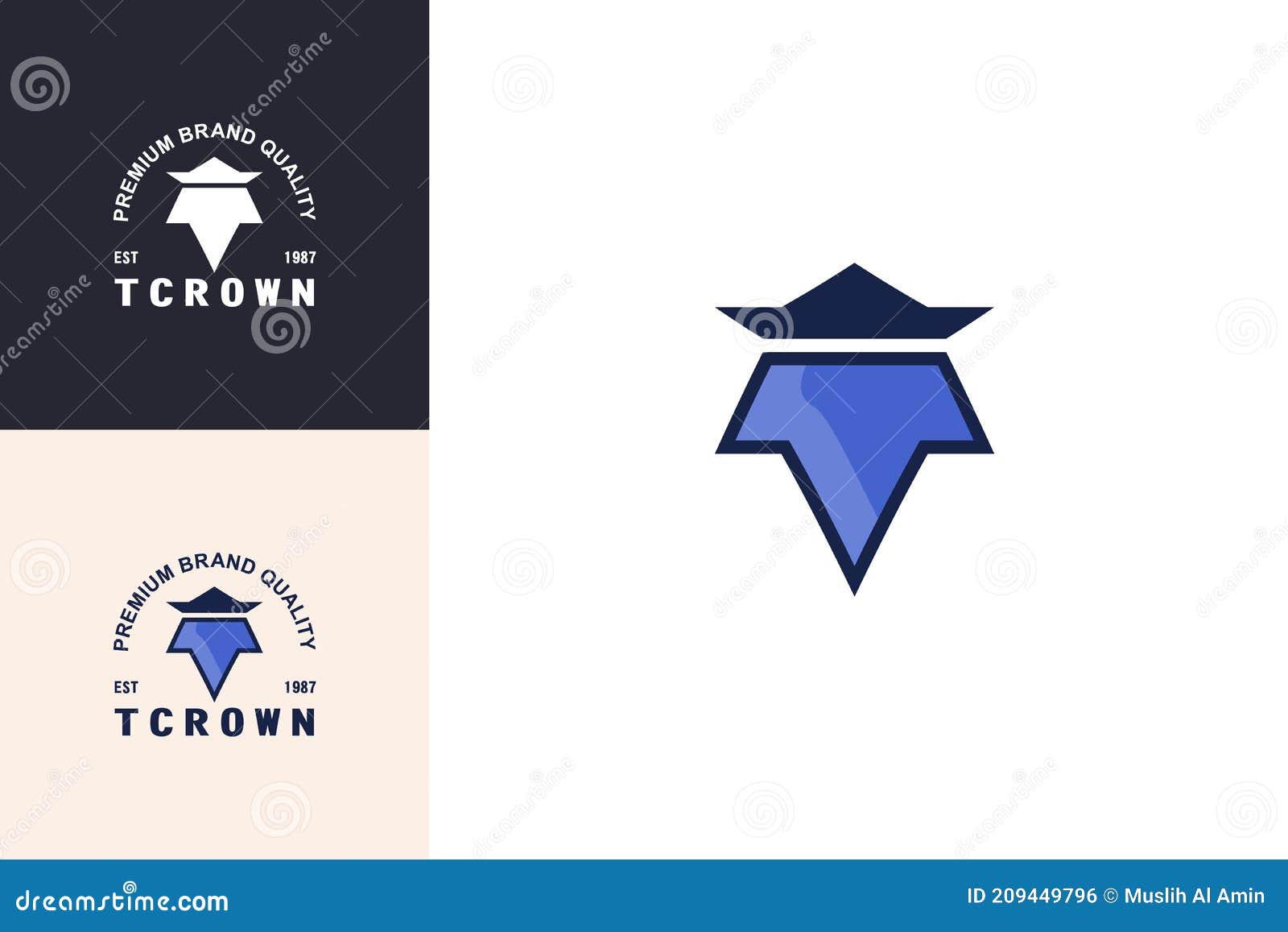 Letter T crown logo design stock vector. Illustration of label - 209449796