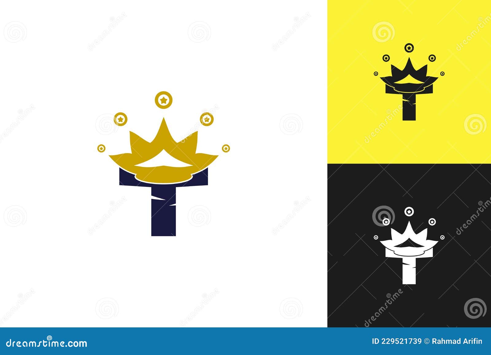 Letter T and Crown Logo stock vector. Illustration of circle - 229521739