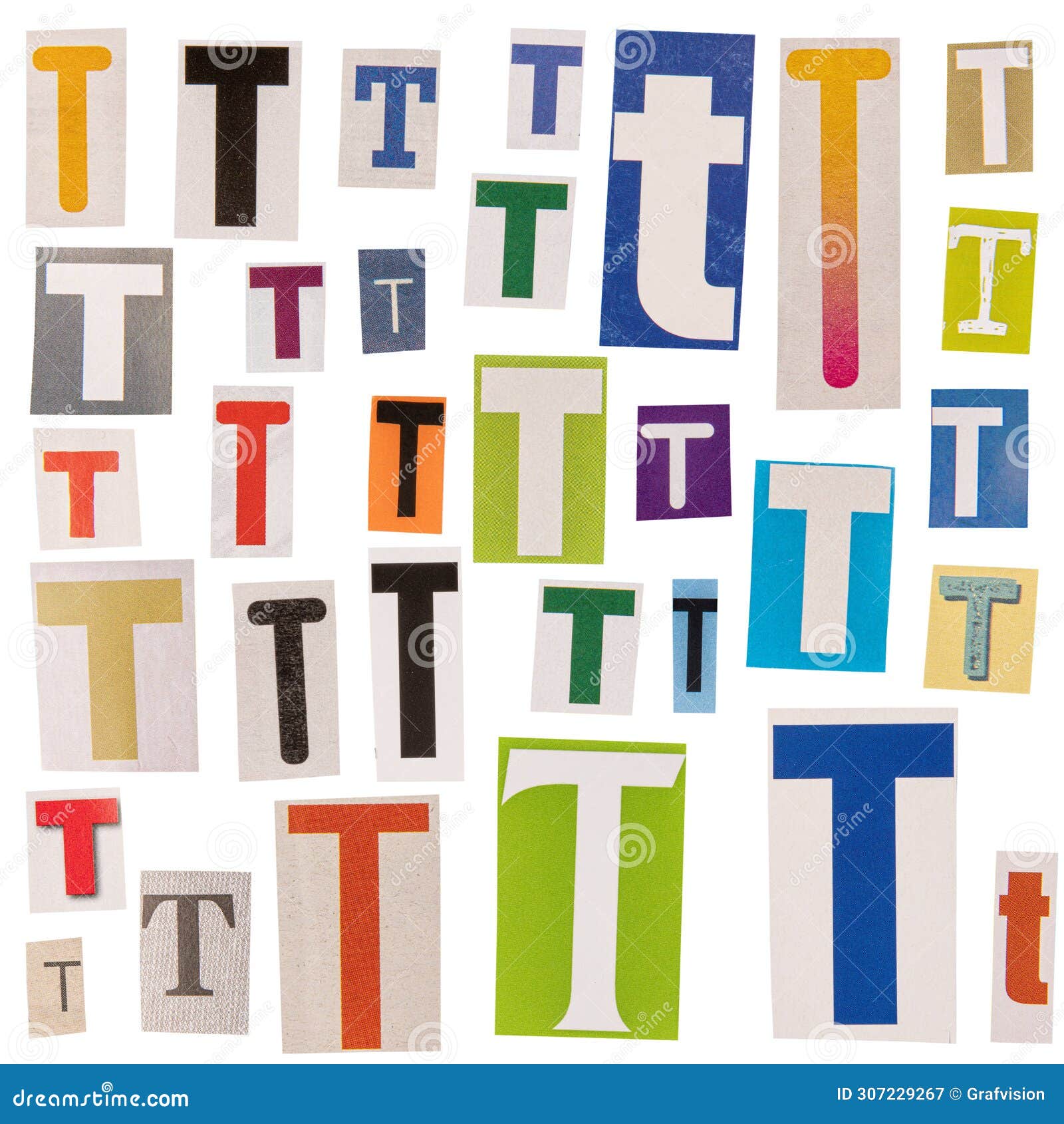 Letter T Cut Out from Newspapers Stock Image - Image of type, press ...